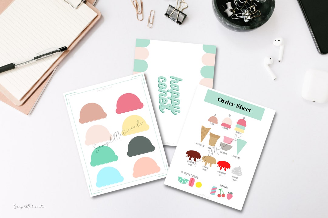 Pretend Play Ice Cream Shop Printable Kids Pretend Ice Cream Shop Ice ...