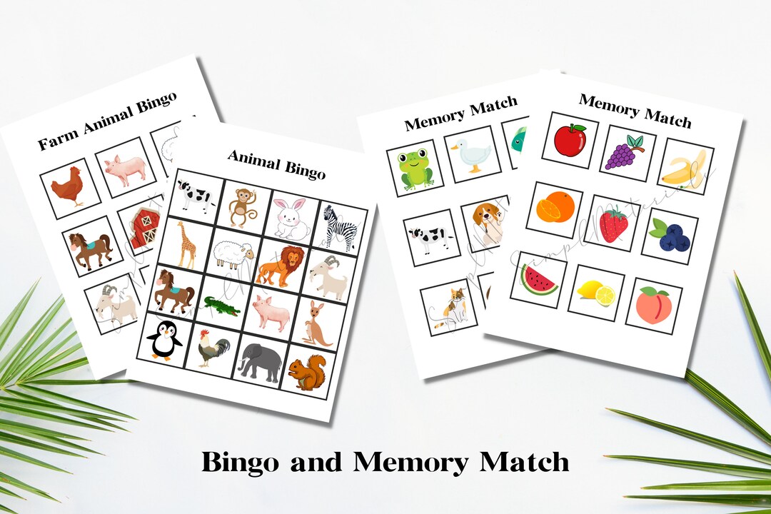 BUNDLE Bingo and Memory Match | Visual Aid | Memory Match | Toddler ...