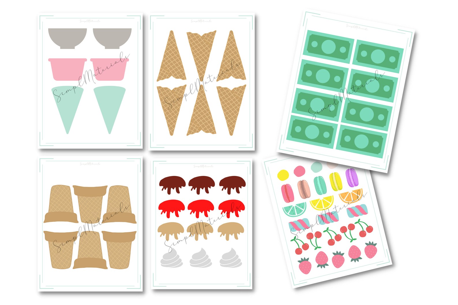 Pretend Play Ice Cream Shop Printable Kids Pretend Ice Cream Shop Ice ...