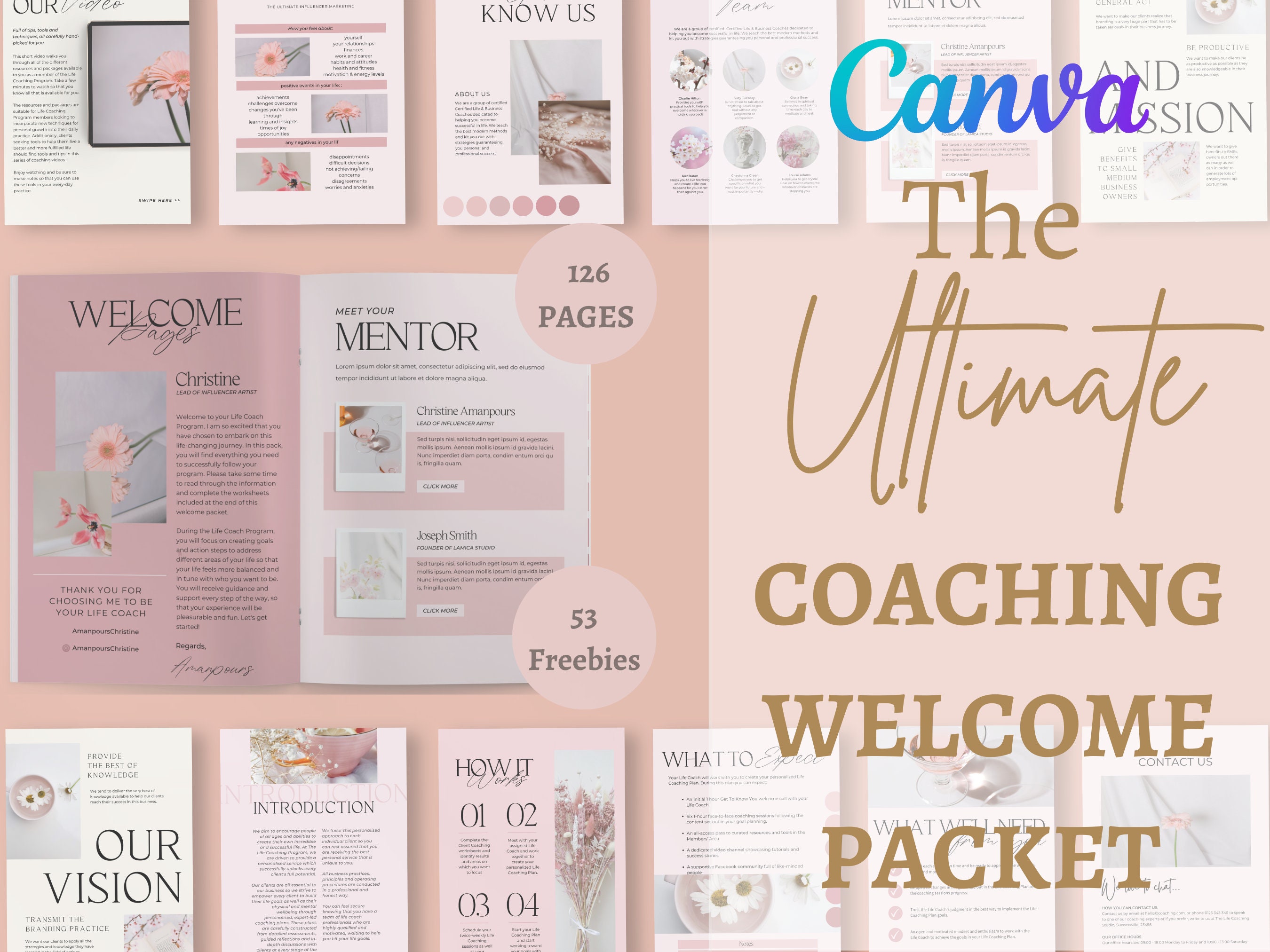 Coaching Client Welcome Packet, Client Onboarding Canva Template ...