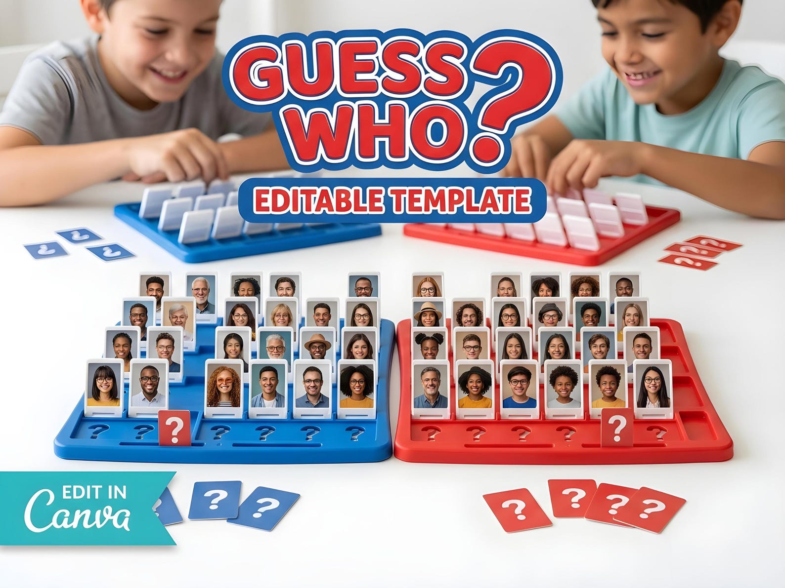 Editable Guess Who Game Template | Custom Photo Party Game, Printable ...