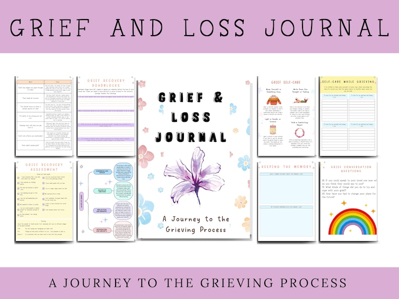 45 Pages Grief Workbook for Adults, Grief Exercises for Managing Grief ...