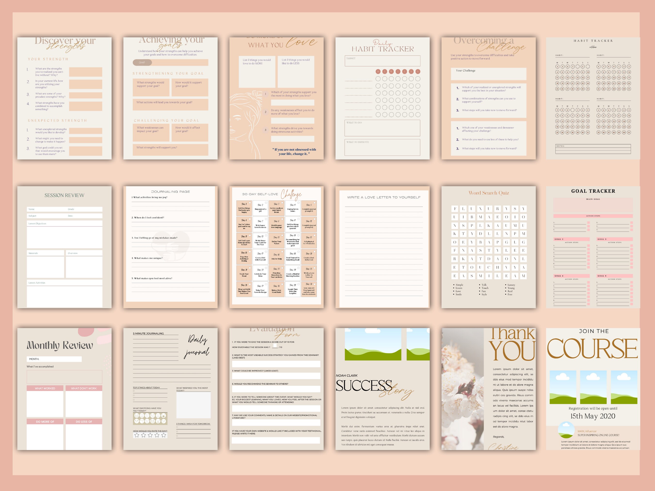 Ebook Template Canva, Workbook Template Canva, Online Coach, Life ...