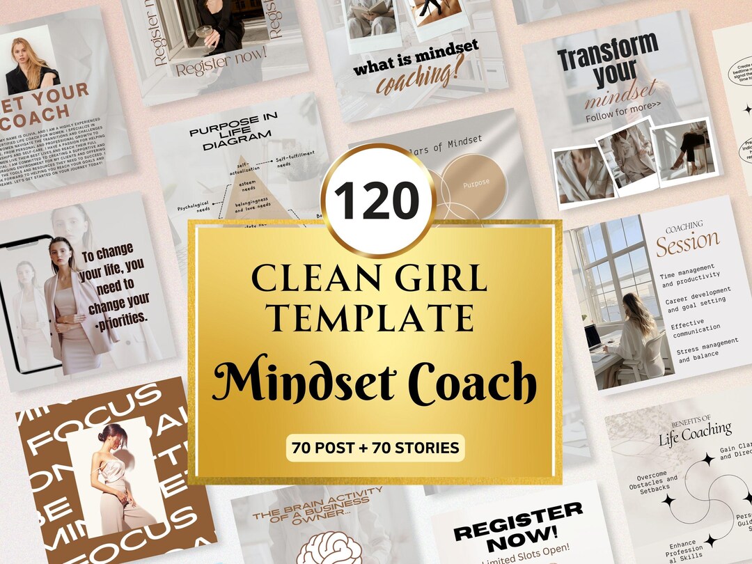 120 Mindset Coach Instagram Templates Life Coach Templates Mindset ...