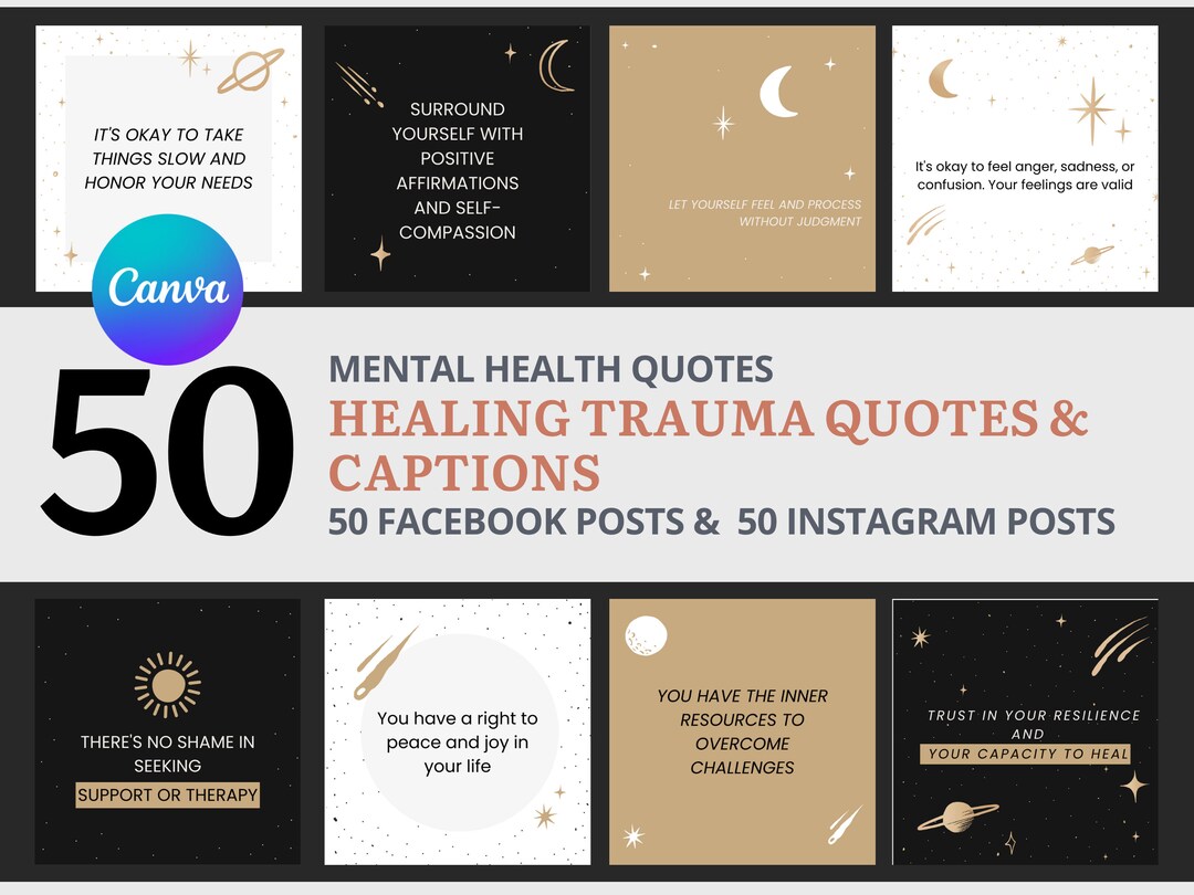 50 Life Coach Healing Trauma CANVA Templates | Life Coach Instagram ...