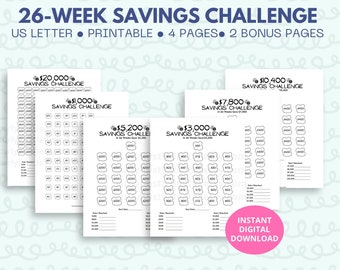 Save 10000 in 26 Weeks, PRINTABLE BIWEEKLY Savings Challenge, 10K Bi ...