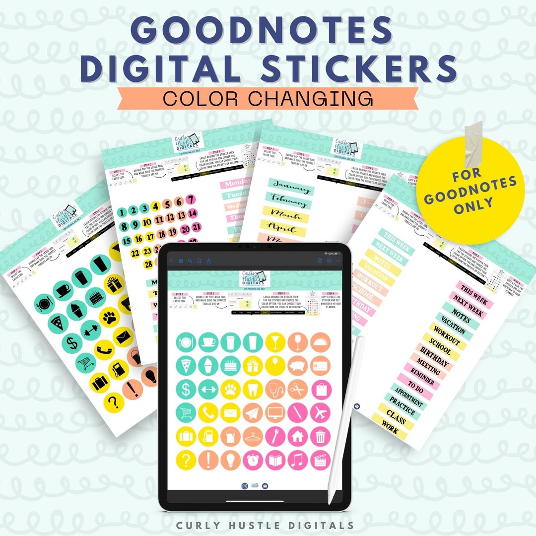 Goodnotes Color Changing Digital Stickers | Starter Pack Stickers ...