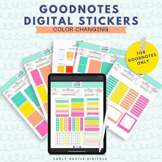 Goodnotes Color Change Digital Stickers Digital Planner - Etsy
