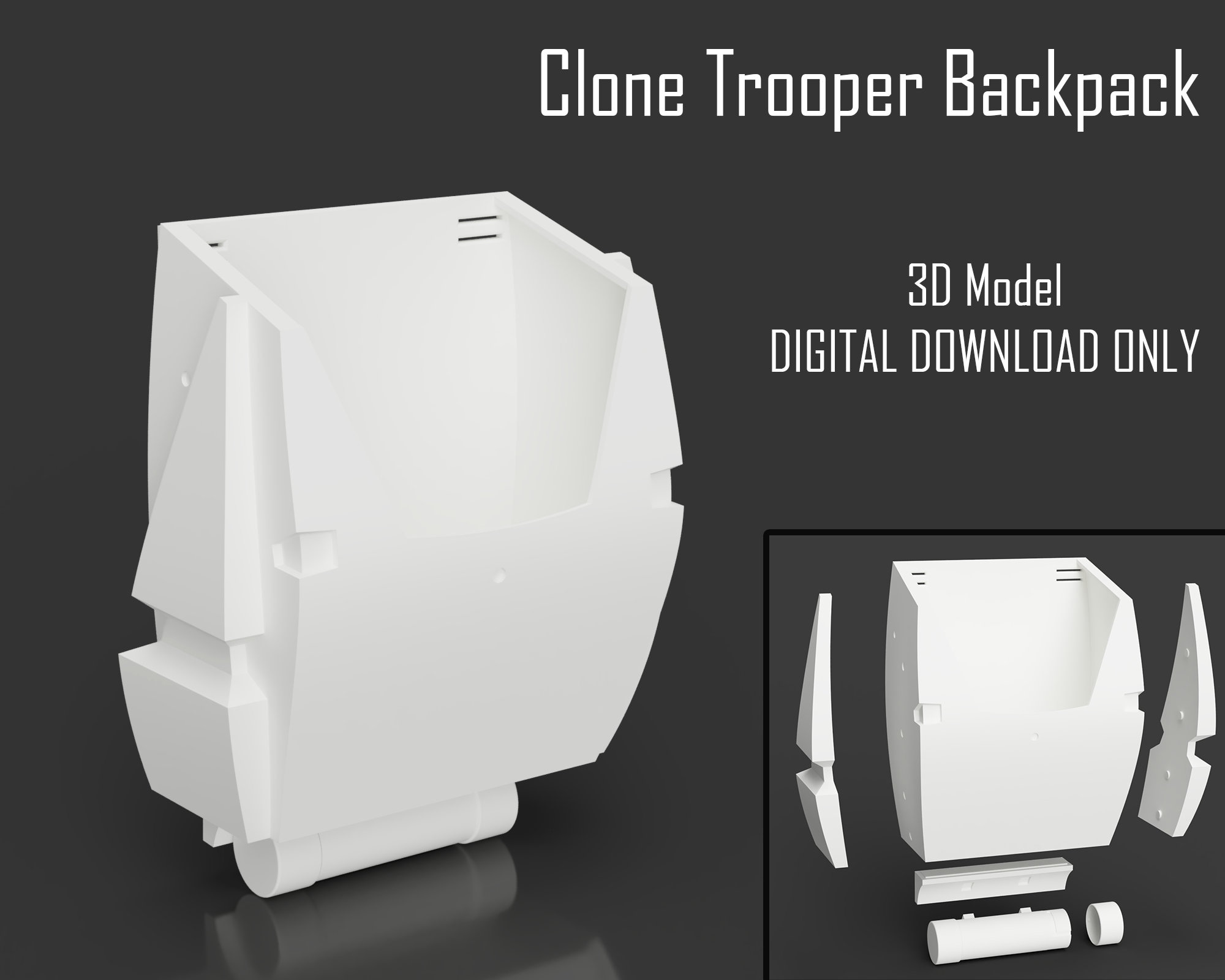 Clone Trooper Armor Pack Backpack Prop Cosplay Accessories 3D Printable ...