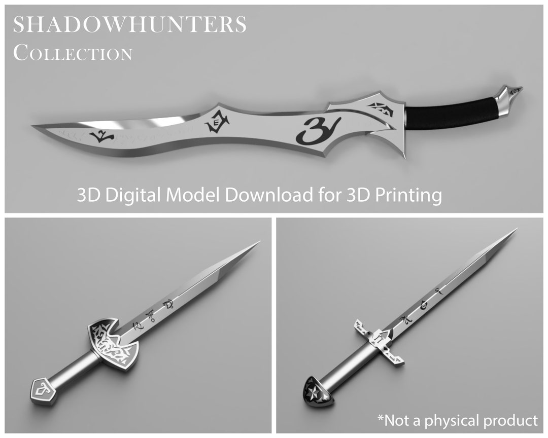 Seraph Blade Sword and Kindjal Dagger Bundle - 3D Model Digital Download - Shadowhunters Clary ...