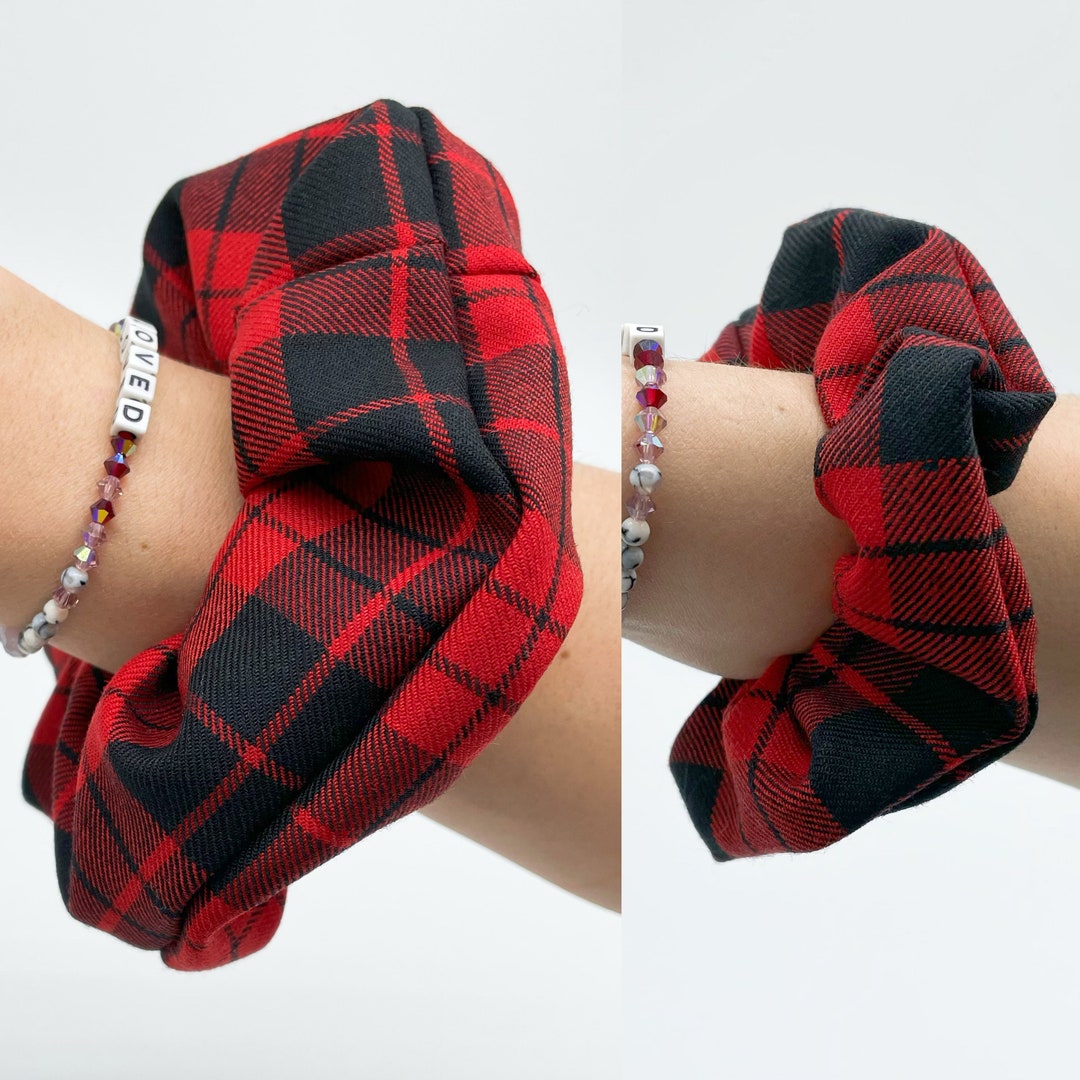 Red Plaid Scrunchie in 2 Sizes - Etsy