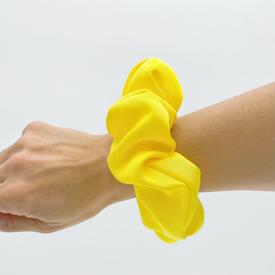Tencel Twill Yellow Scrunchie in 3 Sizes - Etsy