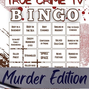 True Crime TV Bingo: Murder Edition - Digital Download/pdf - Etsy