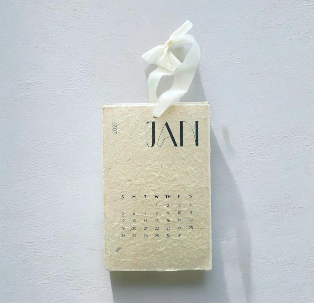 2025 Wall Calendar. A5 Calendar With Ribbon. Minimalist Calendar. Wall ...
