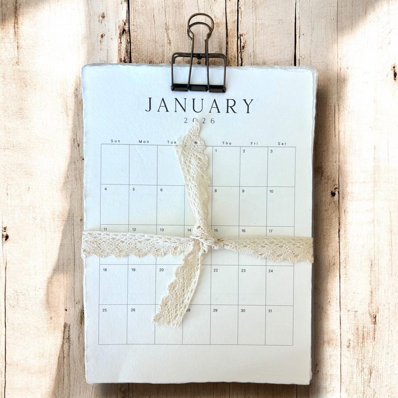 2026 Calendar January Through December/handmade Calendar/handmade ...