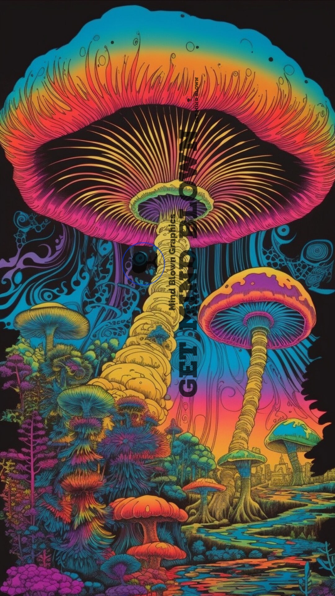 Psychedelic Mushroom Screen Saver for iPhone and Android - Etsy