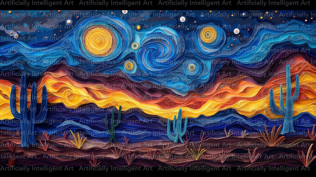 Desert at Night - Etsy