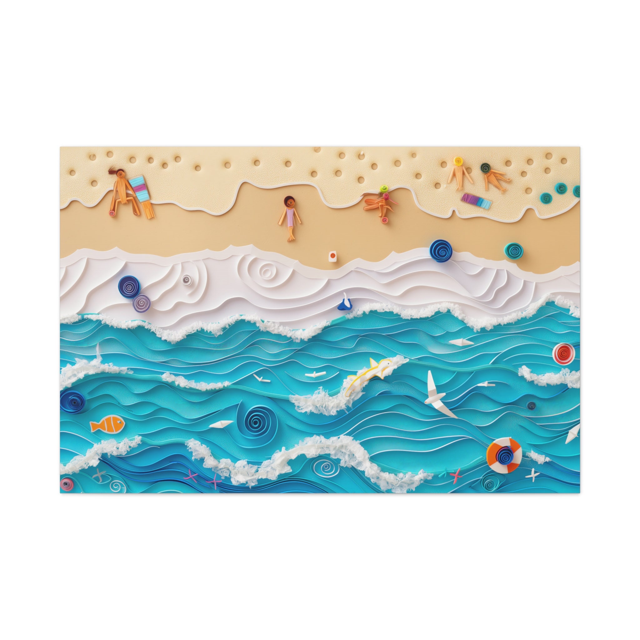 A Day at the Beach Matte Canvas, Stretched, 1.25 - Etsy