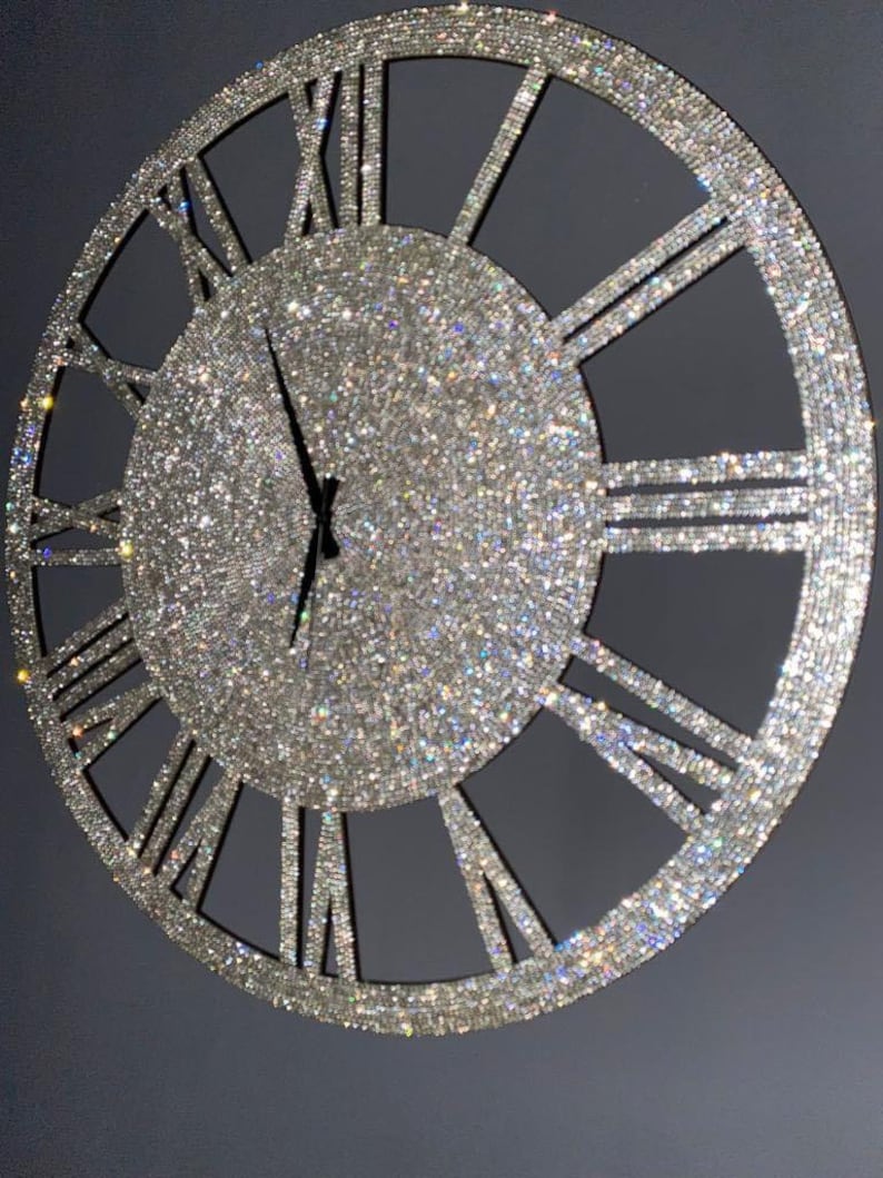 Rhinestone Wall Clock,the Clock With Swarovski Stones is 70 Cm and the ...