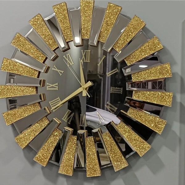 Mirrored Wall Clock - Etsy