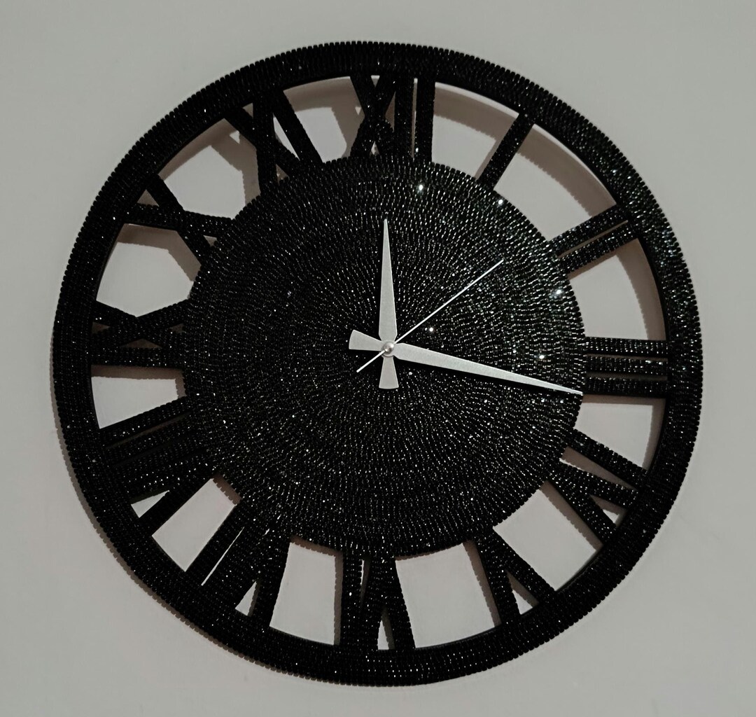 50 Cm Swarovski Stone Wall Clock,design,wall, Clock, Shiny,modern Mdf ...