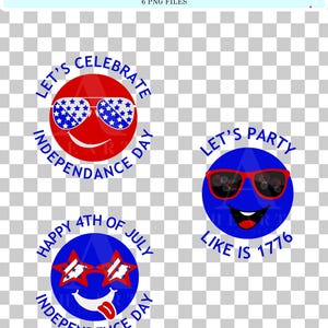 4th of July Emojis, Digital Bundle, Forth of July Clipart, PNG Digital ...