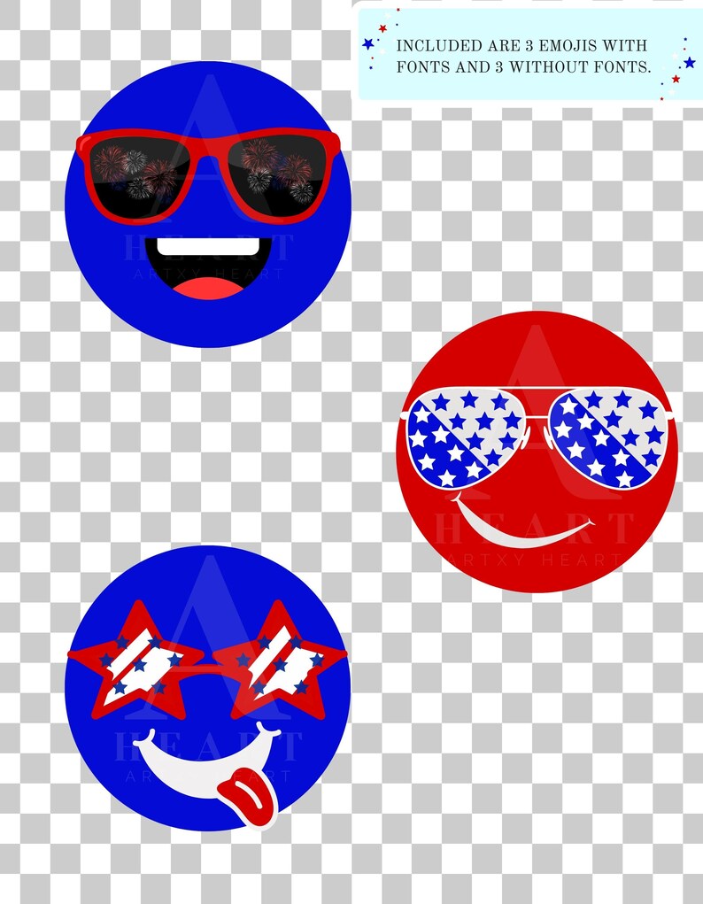 4th of July Emojis, Digital Bundle, Forth of July Clipart, PNG Digital ...