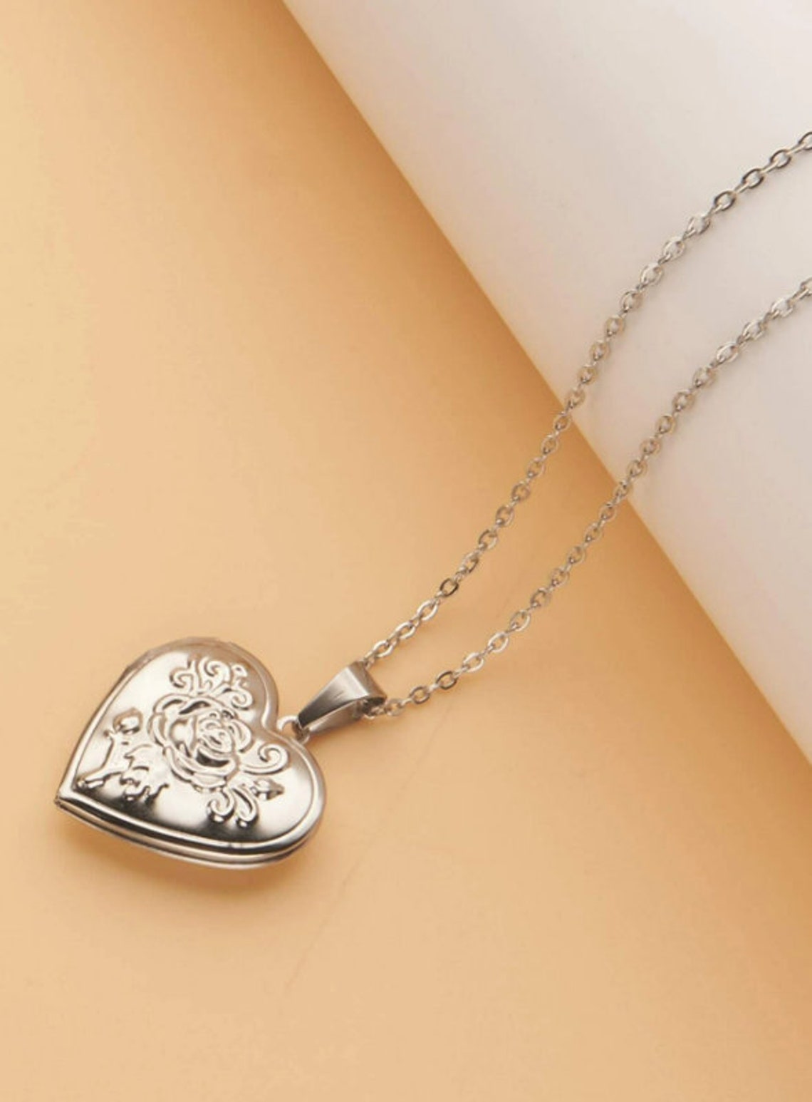 Open Locket Heart Pendant Necklace - Etsy