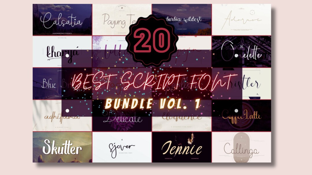 Best Script Font Bundle Vol.1, Cricut Font, Procreate Font, Script Font ...