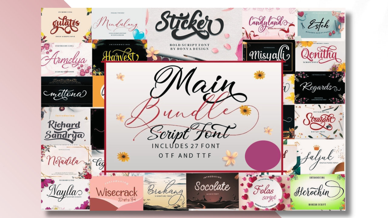 Main Script Font Bundle, Cricut Font, Farmhouse Fonts, Rustic Fonts ...