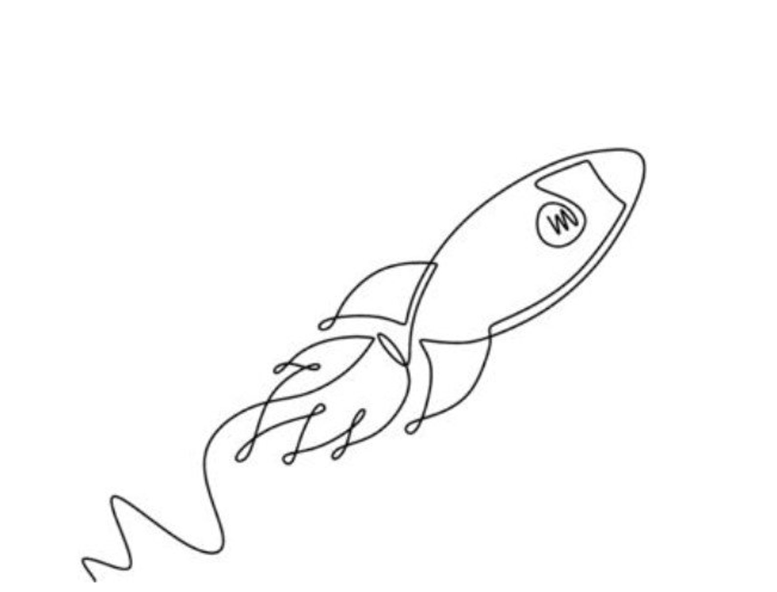 Rocket One Line Drawing, Spaceship Minimalist Style. - Etsy