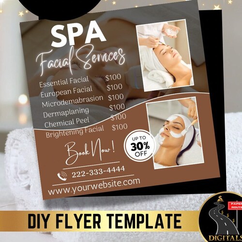 DIY Facial Treatment Flyer Beauty Services Social Media - Etsy