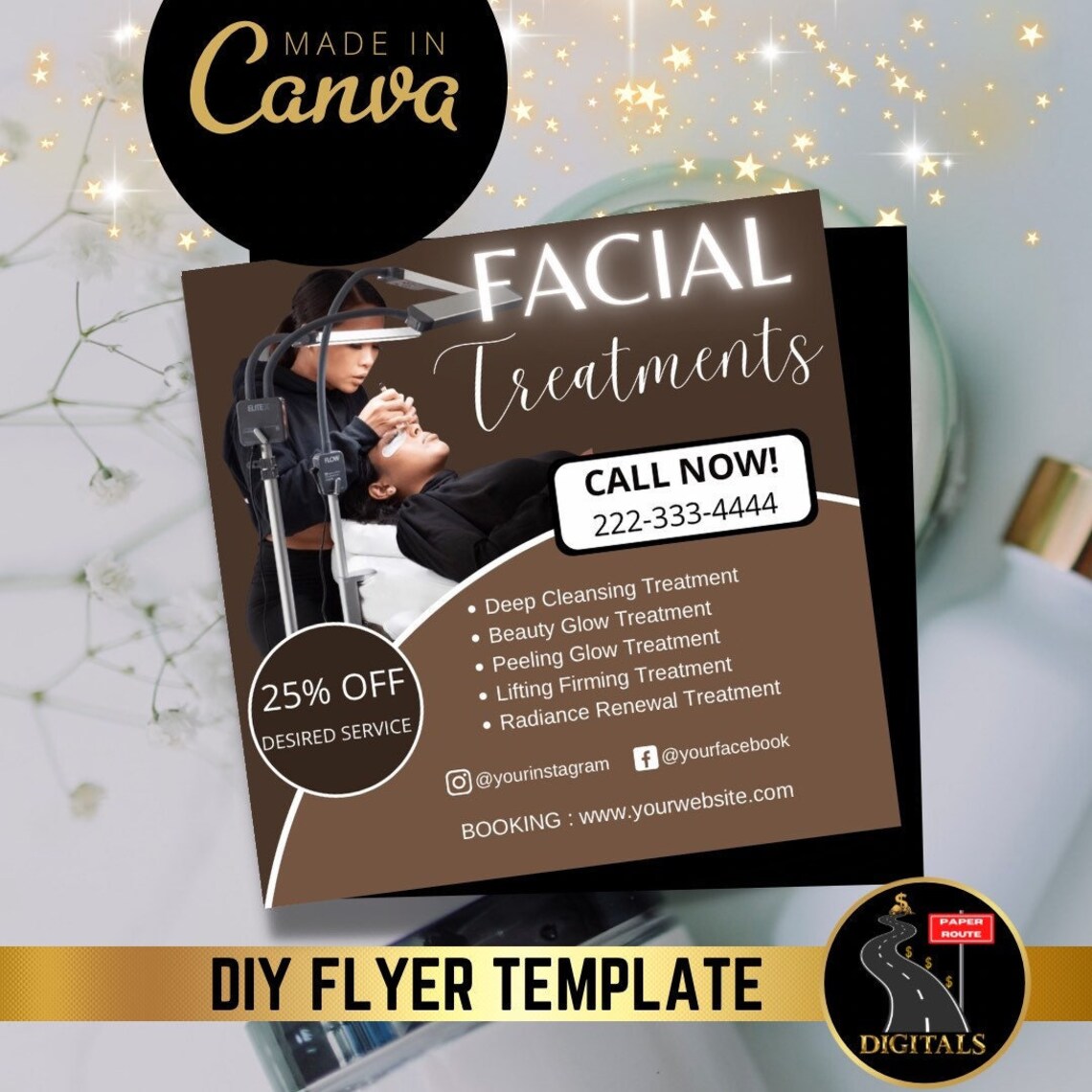 DIY Facial Treatment Flyer, Beauty Services, Social Media Flyer, Spa ...