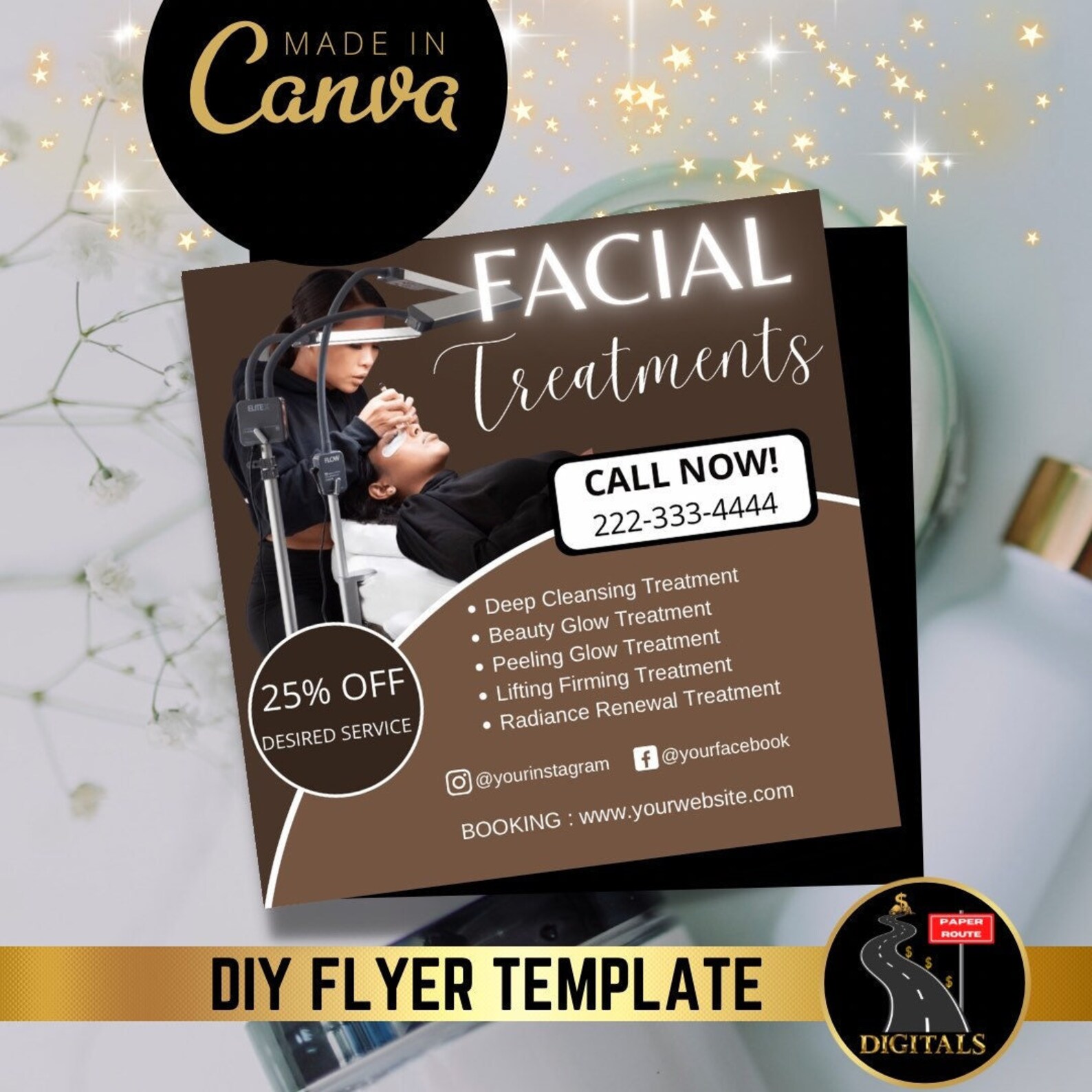 DIY Facial Treatment Flyer, Beauty Services, Social Media Flyer, Spa ...