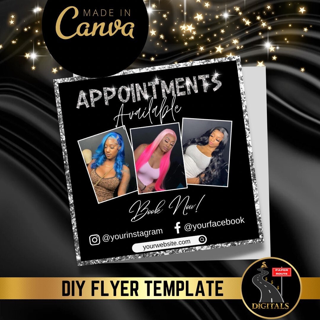 Appointments Available Flyer, DIY Book Now Flyer, DIY Booking Flyer ...