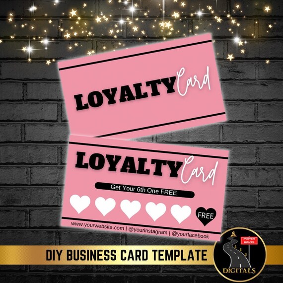 Loyalty Card Template Editable Punch Loyalty Card Template - Etsy