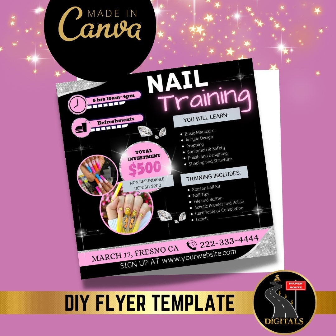 DIY Nail Training Flyer, Nail Training Template, Nail Training Social ...