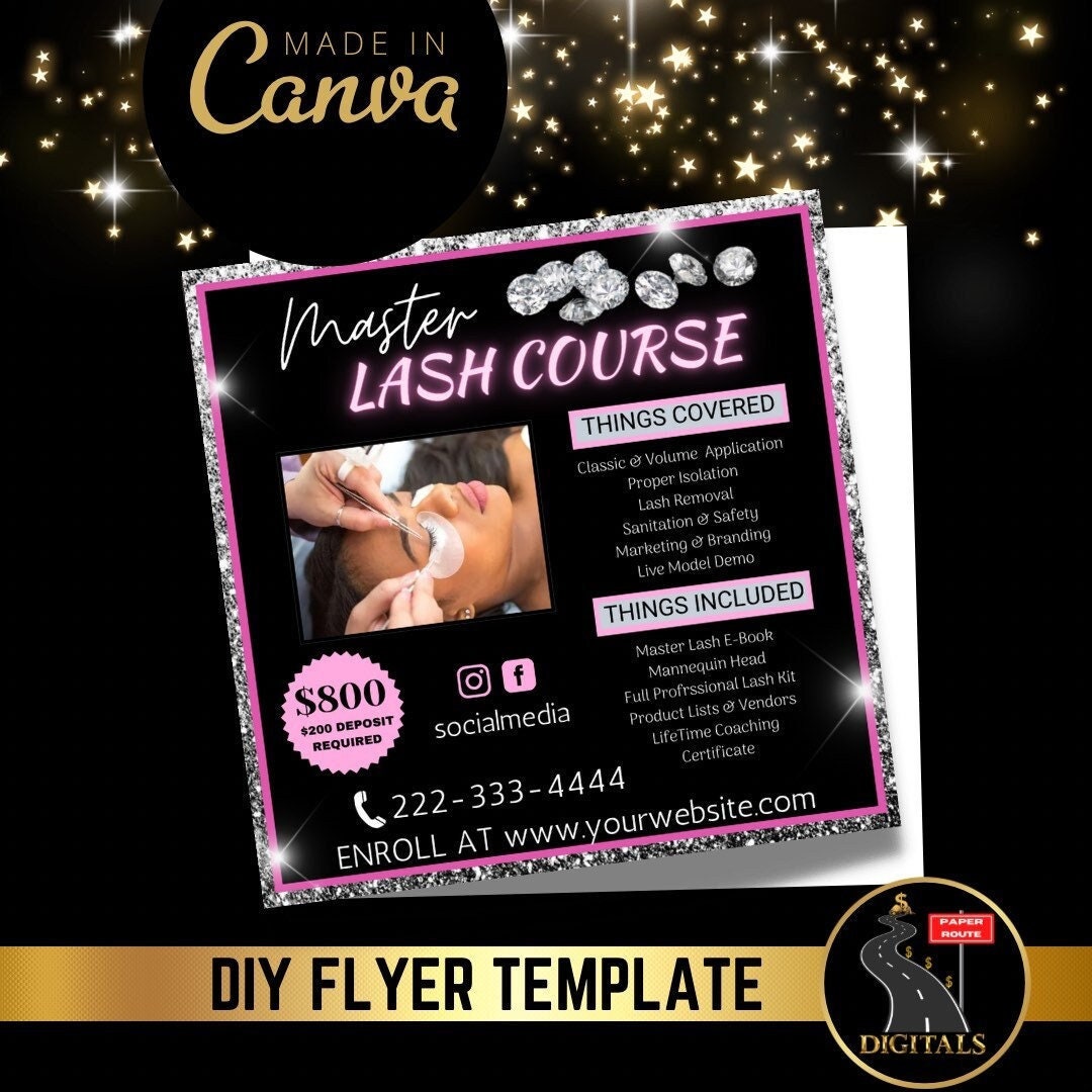 DIY Lash Training Flyer, Lash Class Flyer, Lash Masterclass Flyer, Lash ...