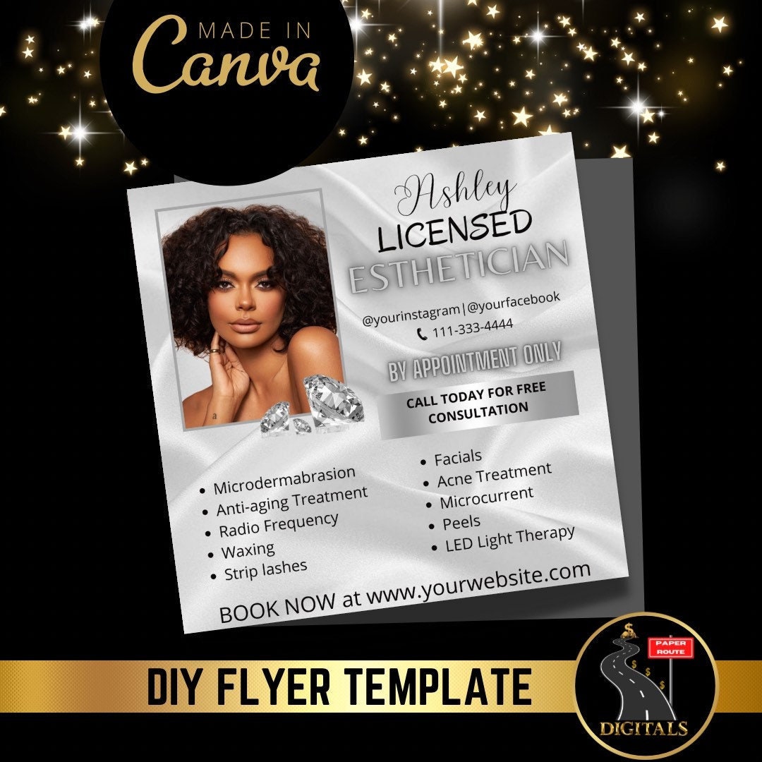 Esthetician Flyer, DIY Esthetician Template, Editable Social Media ...