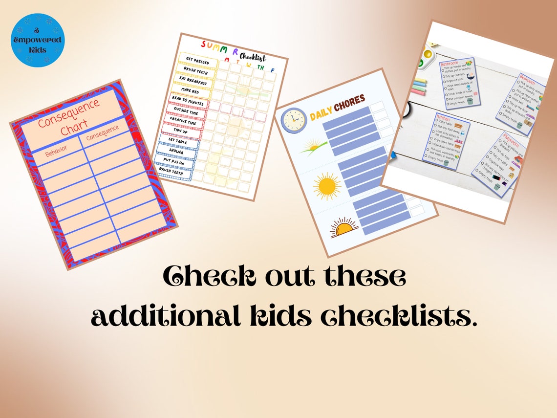 Summer Checklist | Boredom Buster | Editable Chart | Digital Download ...