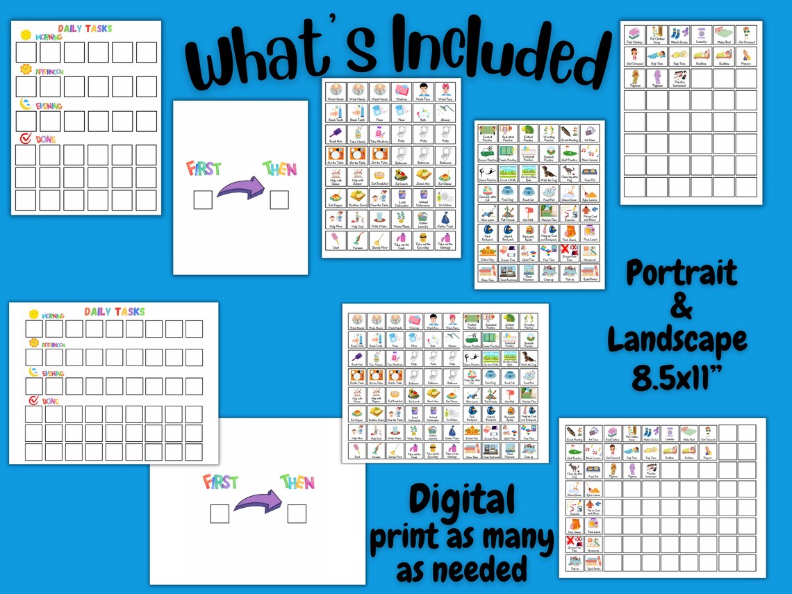 Kids Visual Schedule, Daily Routine, Daily Rhythm, Visual Checklist ...