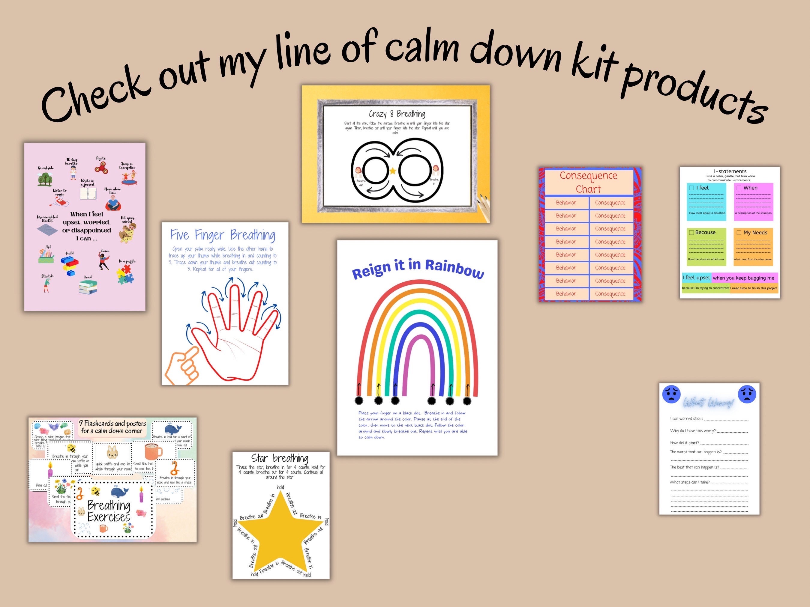 Calm Down Star Breathing Poster: ADHD Kids Therapy Tool (digital ...