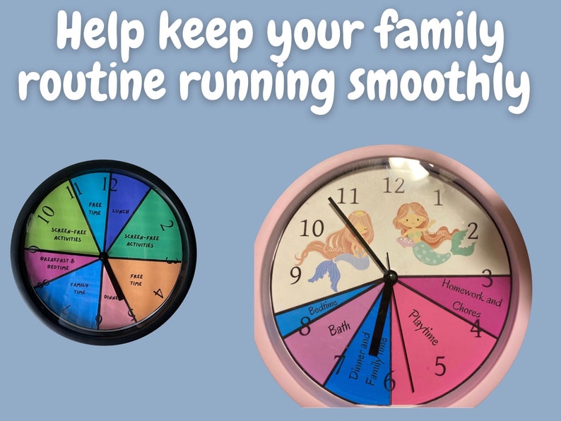 Personalized Custom Clock, Unique Wall Clocks, Kids Daily Routine ...