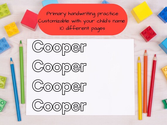 Customizable Name Handwriting Worksheets Preschool - Etsy