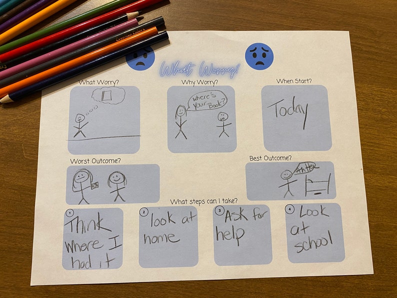 Anxiety Worksheet for Kids: Calm Down Activity (PDF Download) - Etsy