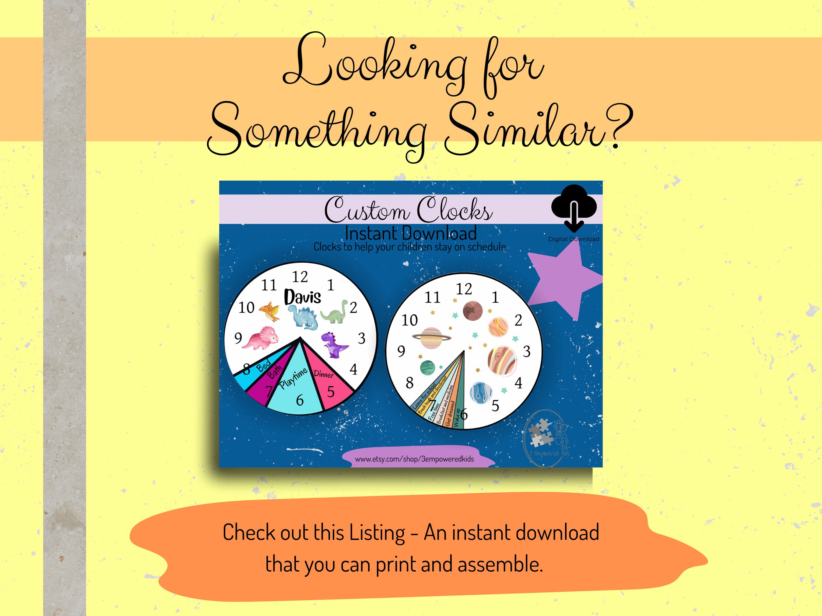 Morning Routine Personalized Custom Clock, Visual Routine Chart ...