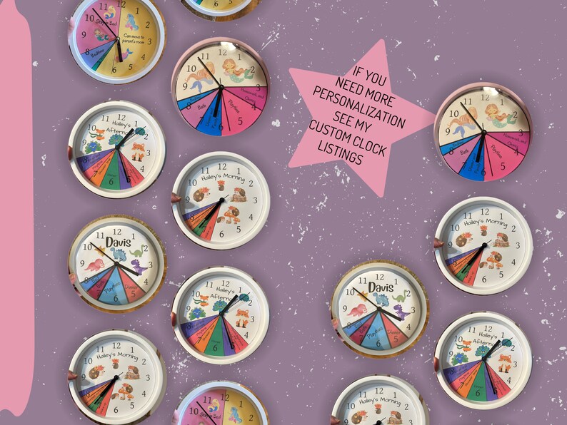Time Block Clock: Visual Schedule for Kids, Customizable Clock Face - Etsy