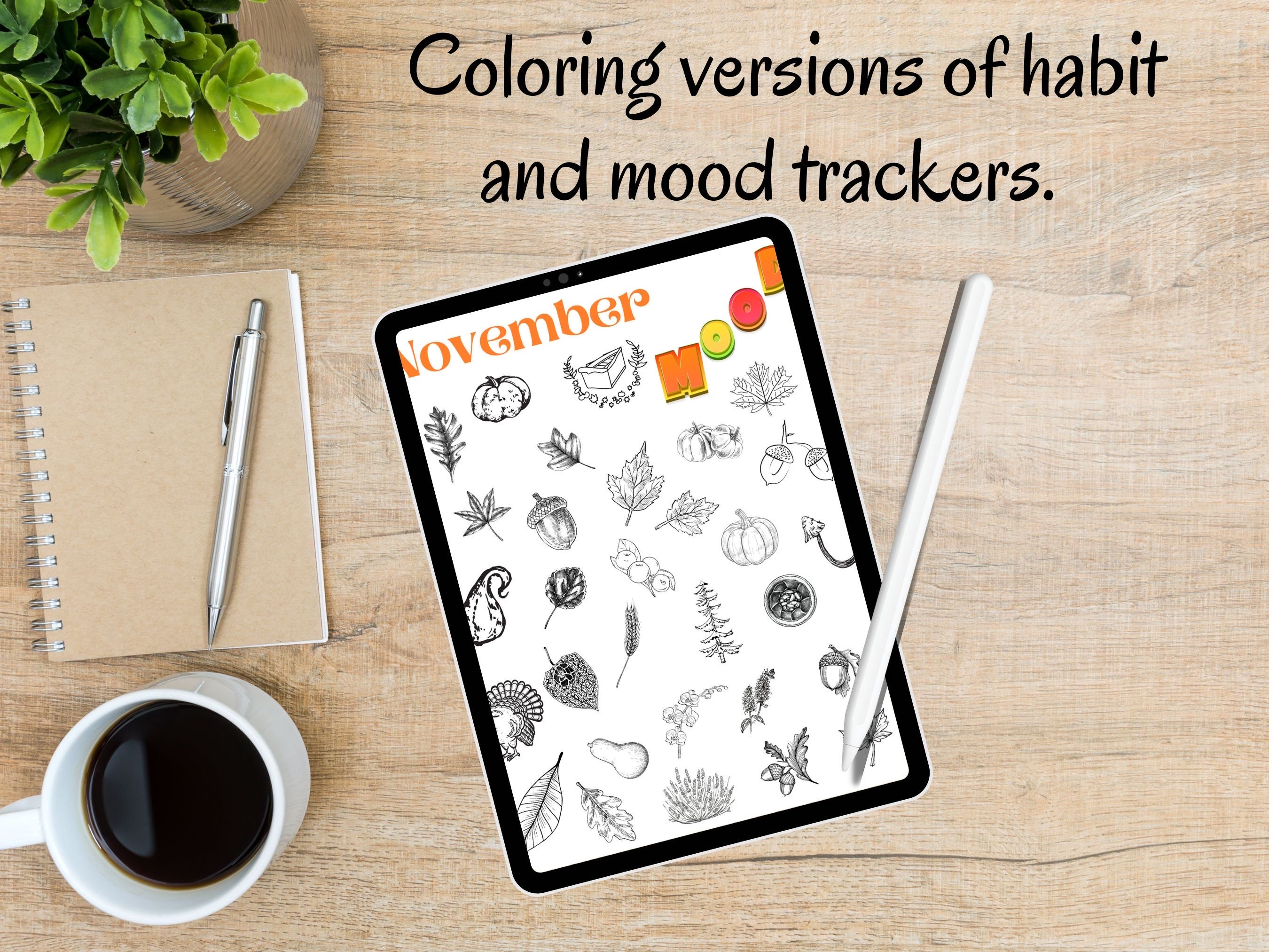 Digital Boho Circle Habit Tracker, Bujo Pages, Goal Trackers, 12 Month ...