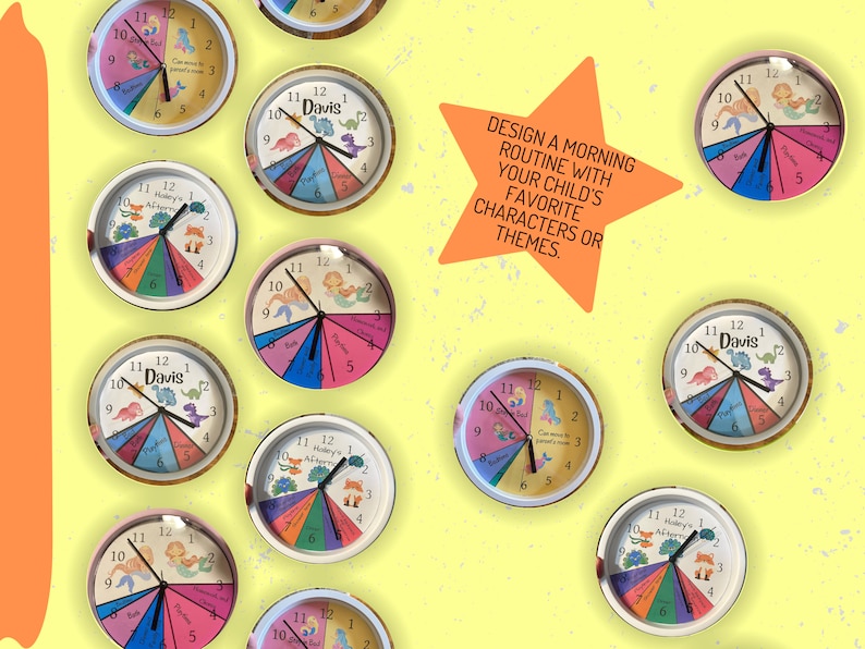 Personalized Morning Routine Clock: Visual Schedule, Toddler Learning ...