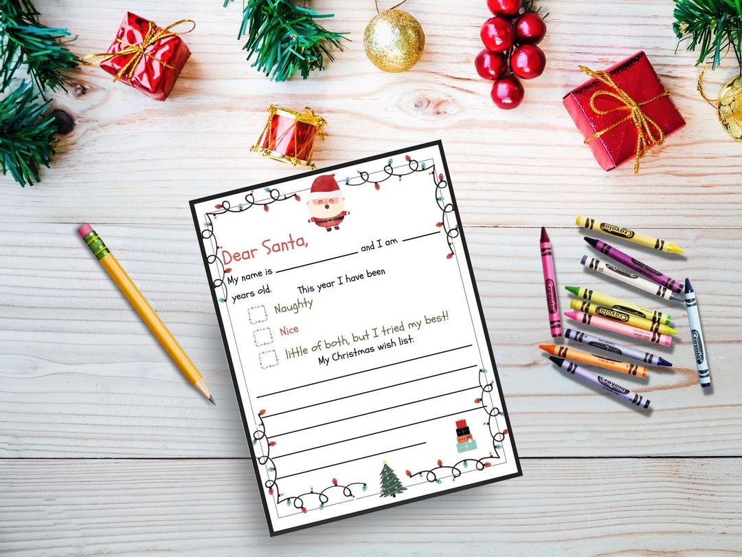 Santa Letters, Christmas Printables, Kids Worksheet Activity, Dear ...
